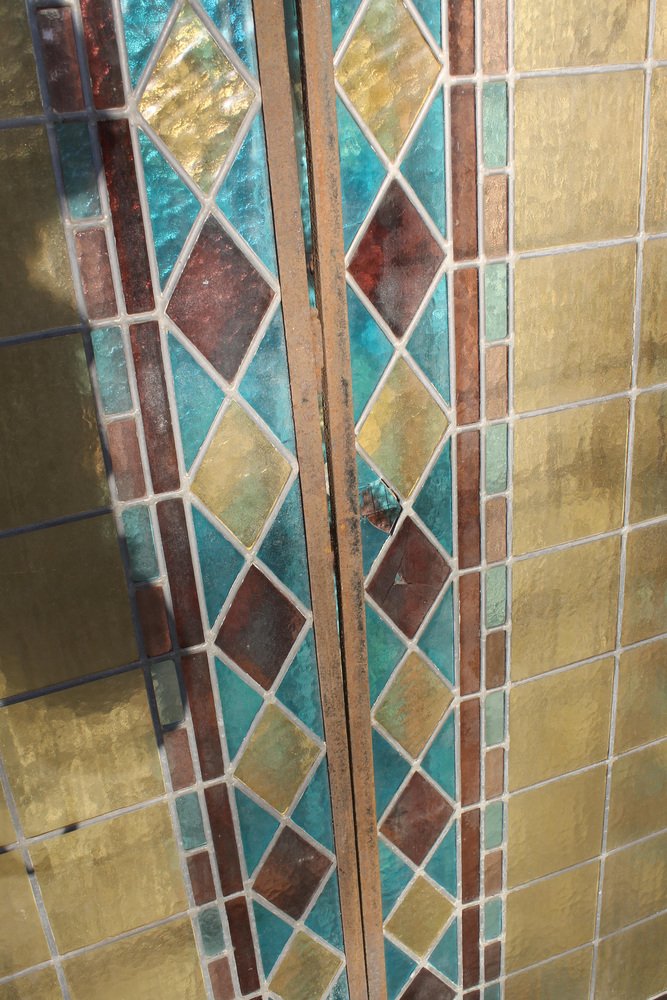 Italian Liberty Stained Glass Door Window Panel, 1900s for sale at Pamono