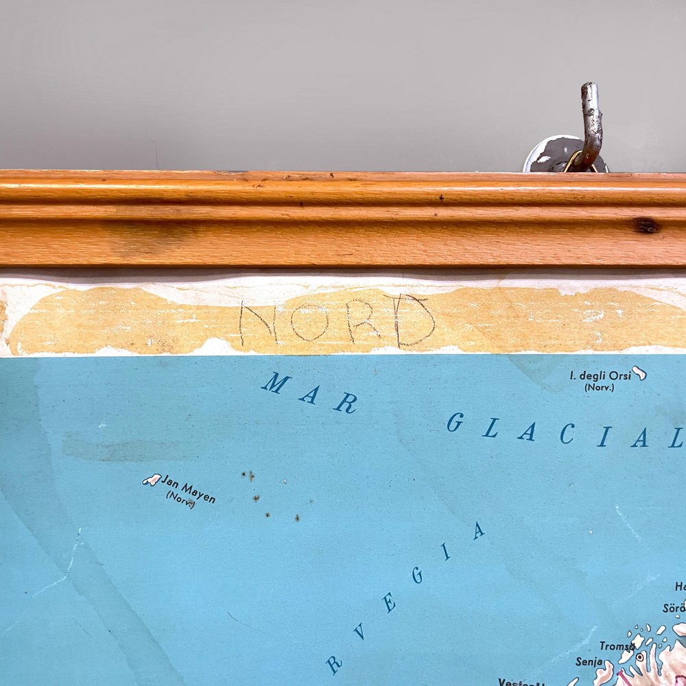 Modern Italian Topographic Geographical Map in Wood Frame of Europe ...