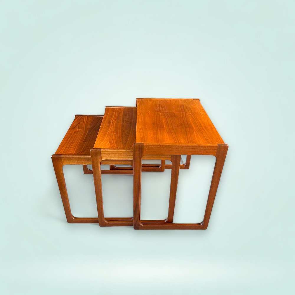 Vintage German Nesting Tables in Wood from Opal Möbel, 1960s, Set of 3 ...