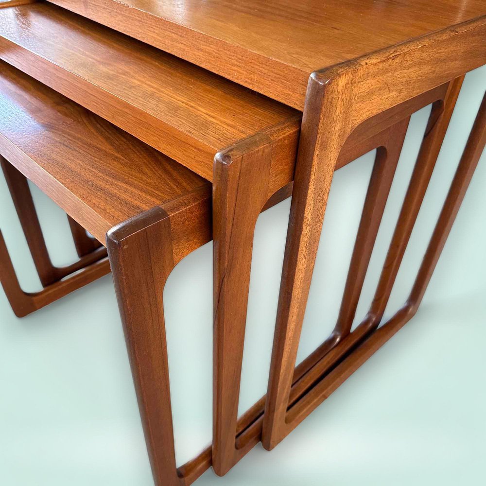 Vintage German Nesting Tables in Wood from Opal Möbel, 1960s, Set of 3 ...