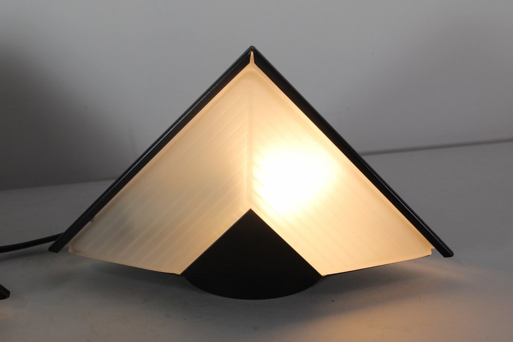 Vintage German Pyramid Lamp, 1980s, Set of 2 for sale at Pamono