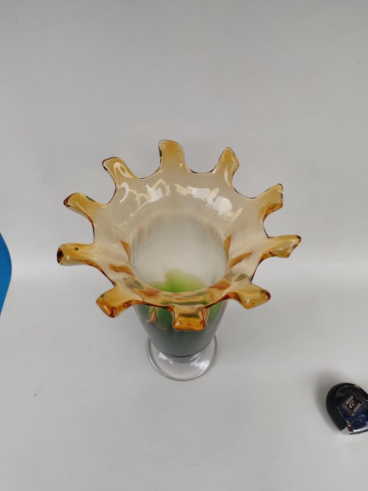 Large Two-Tone Glass Vase, 1950s for sale at Pamono