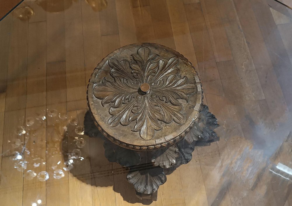 Smoke Coffee Table with Crystal Top for sale at Pamono