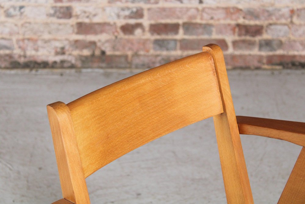 Mid-Century French Beech Chair with Green Vinyl Seat, 1960s for sale at ...