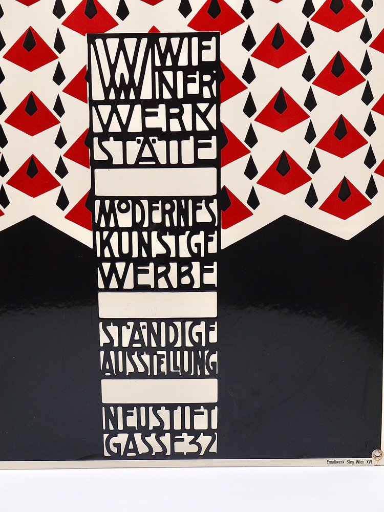 Art Nouveau Enamel Advertising Sign by Josef Hoffmann for Wiener ...