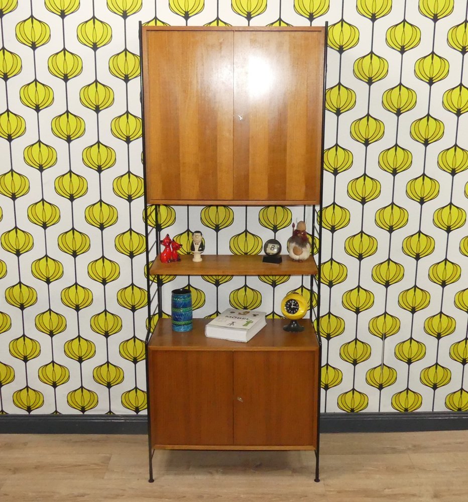 String Ladder Shelf & WHB Shelf with Steel and Wire Cabinet elements ...