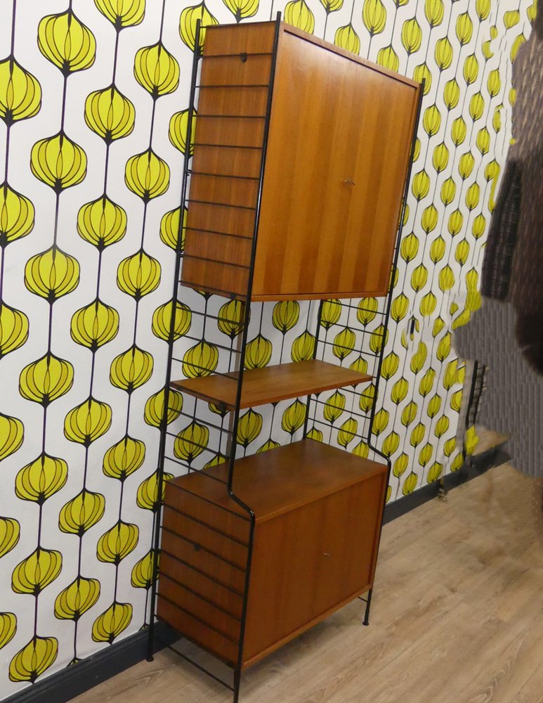 String Ladder Shelf & WHB Shelf with Steel and Wire Cabinet elements ...