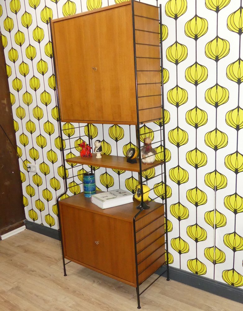 String Ladder Shelf & WHB Shelf with Steel and Wire Cabinet elements ...