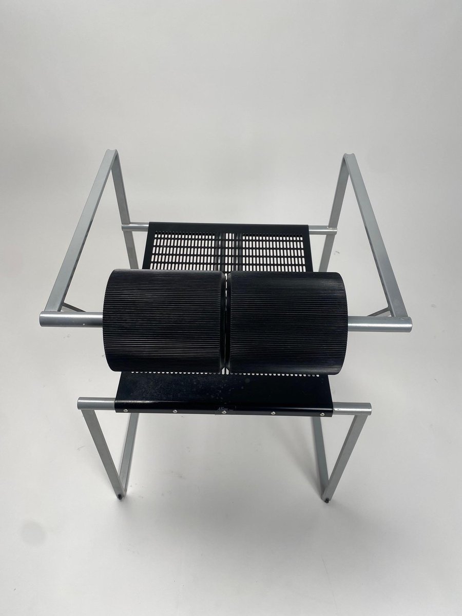 Model 601 Seconda Chairs in Metal attributed to Mario Botta, 1982, Set ...