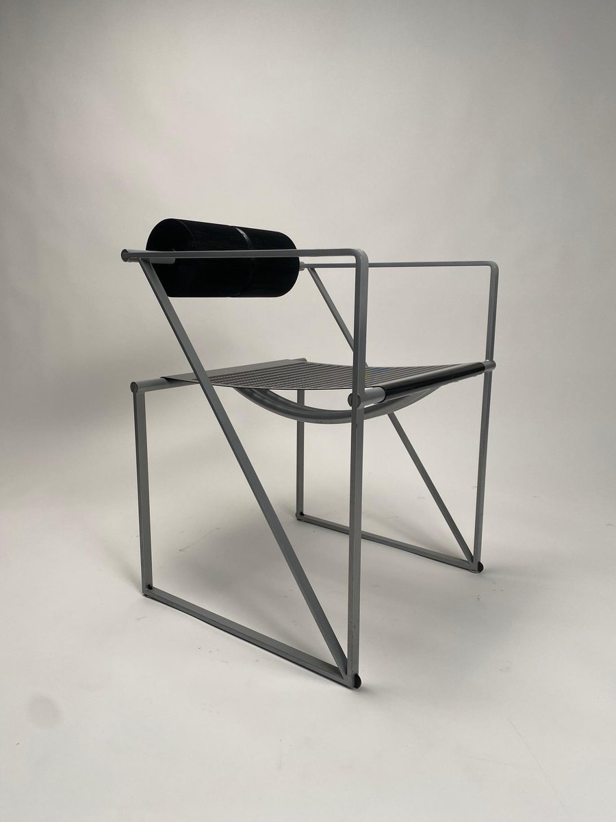 Model 601 Seconda Chairs in Metal attributed to Mario Botta, 1982, Set ...