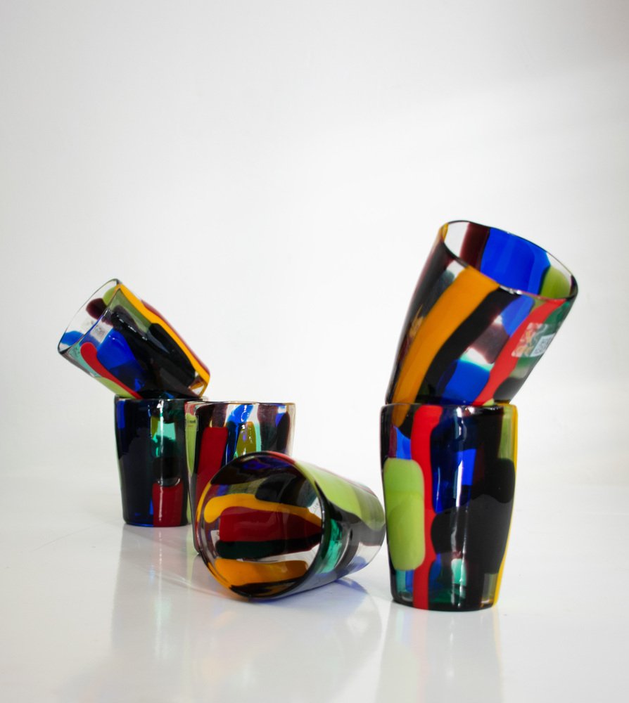 Mondrian Collection Glasses by Maryana Iskra for Ribes the Art of Glass ...