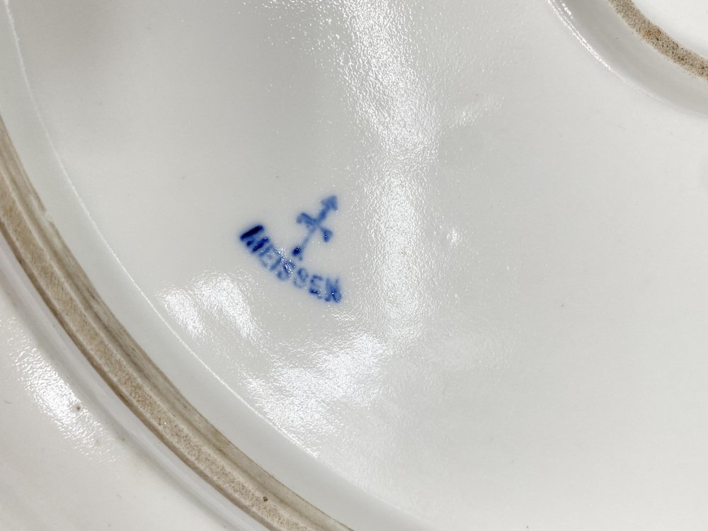 Antique Porcelain Plate with Onion Patterns from Meissen Teichert, 1890 ...