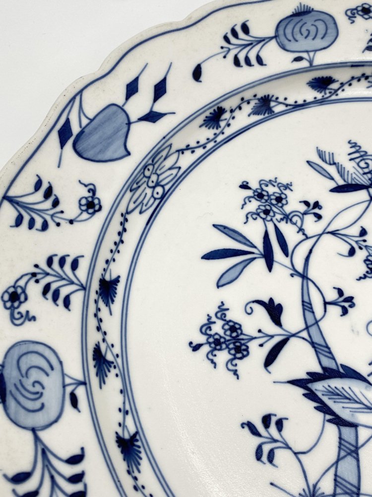 Antique Porcelain Plate with Onion Patterns from Meissen Teichert, 1890 ...