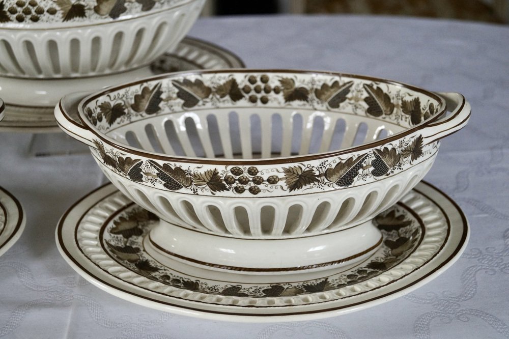 Copeland Spode Cremeware Körbe mit Unterteller, 1800er, 3 . Set bei ...