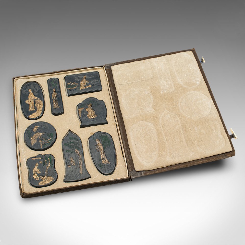 Chinese Calligraphic Ink Blocks, 1890s, Set of 9 for sale at Pamono