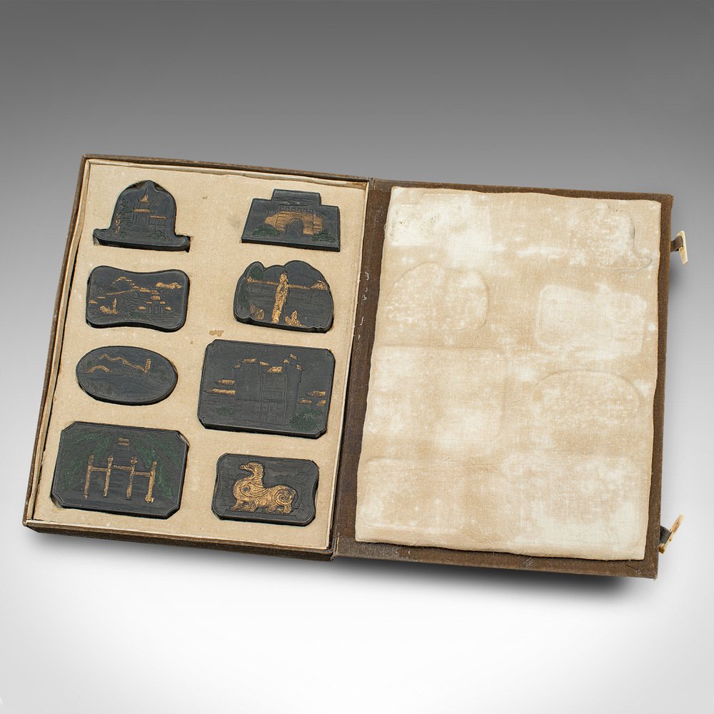 Chinese Calligraphic Ink Blocks, 1890s, Set of 9 for sale at Pamono