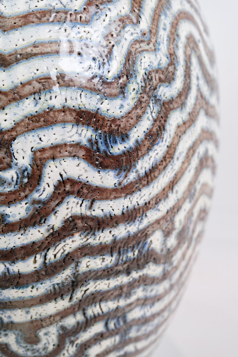 Stoneware Floor Vase in Blue, Grey and White by Peter Weiss, 1980s for ...