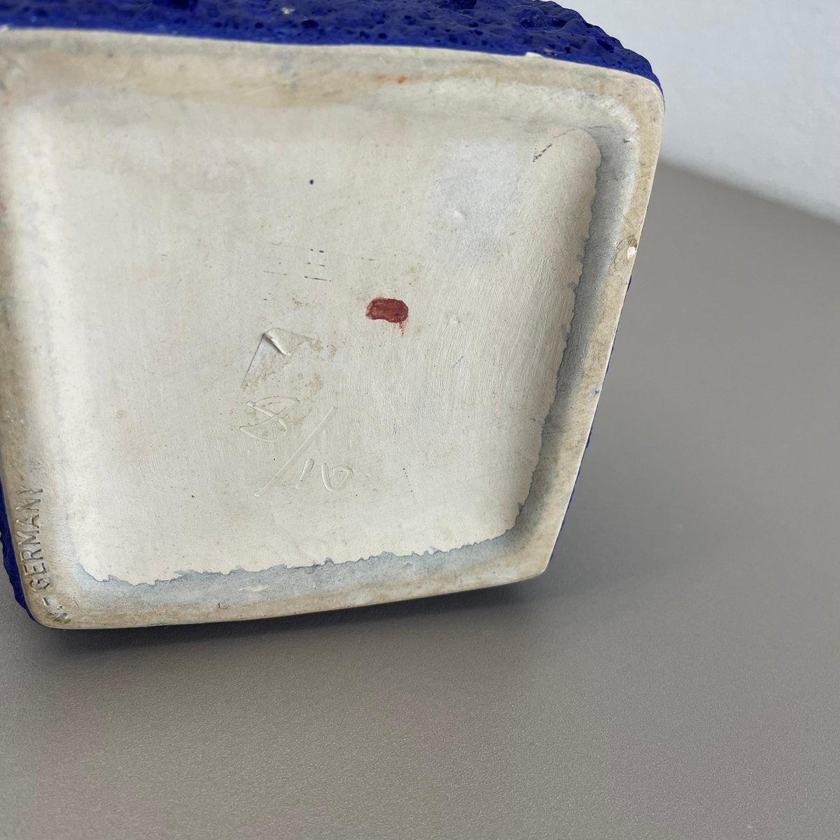 Abstract Colorful Pottery Blue Vase attributed to Silberdistel, W ...