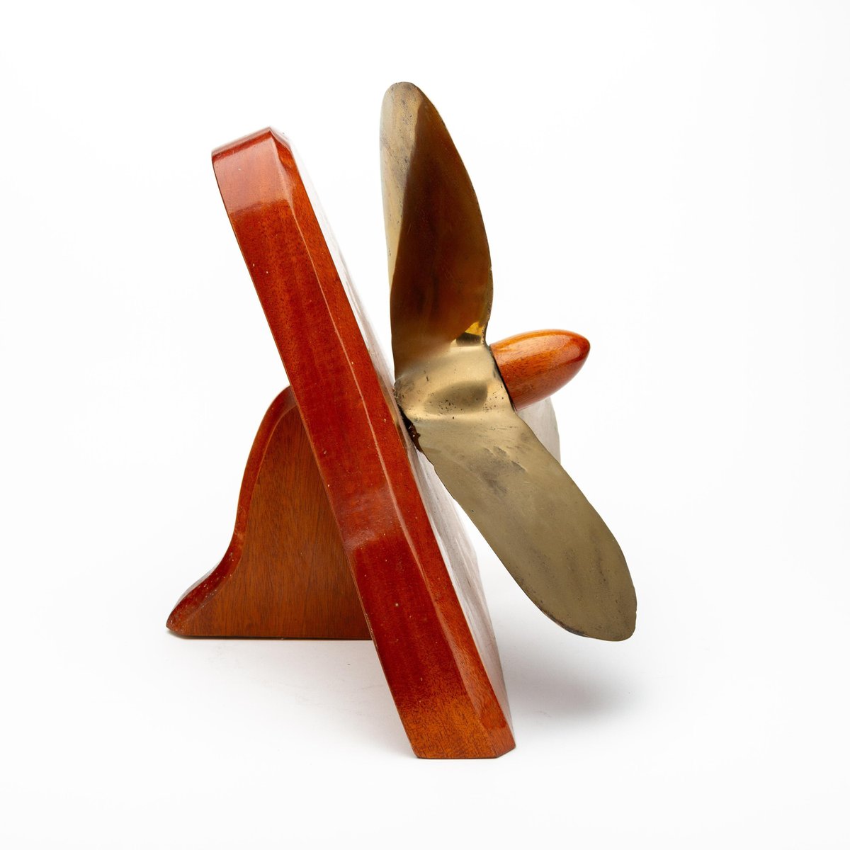 Mounted Bronze Nautical English Ships Propeller on Hardwood Stand for ...