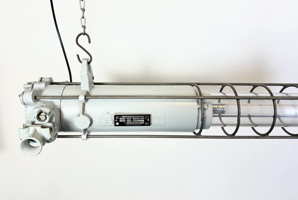 Grey Industrial Hanging Tube Light from Elektrosvit, 1980s for sale at ...