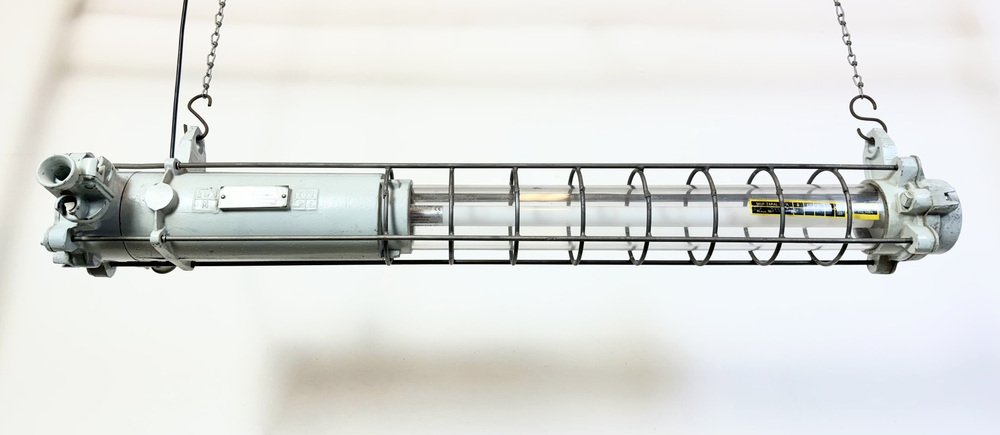 Grey Industrial Hanging Tube Light from Elektrosvit, 1980s for sale at ...