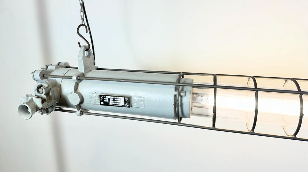 Grey Industrial Hanging Tube Light from Elektrosvit, 1980s for sale at ...