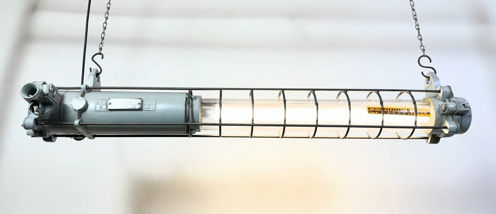 Grey Industrial Hanging Tube Light from Elektrosvit, 1980s for sale at ...