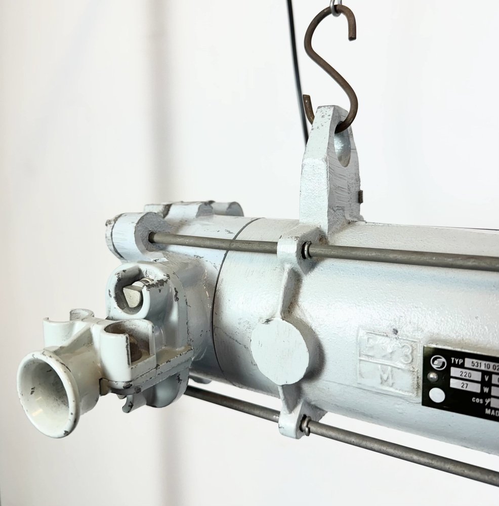 Grey Industrial Hanging Tube Light from Elektrosvit, 1980s for sale at ...