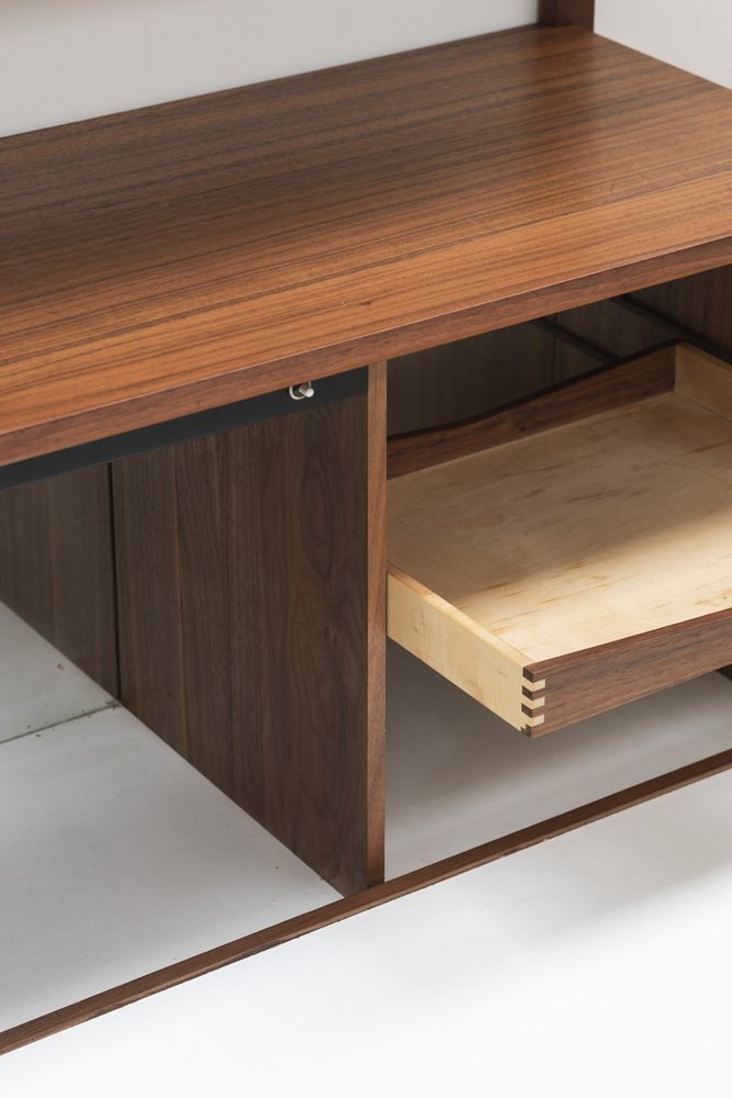 3-Bay Walnut Wall Unit by Poul Cadovius, Denmark, 1960s for sale at Pamono