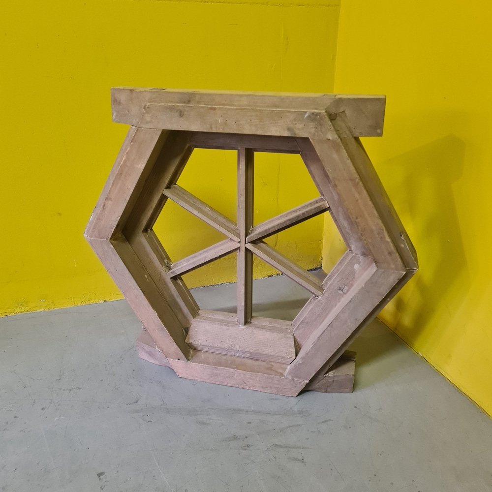 Wooden Hexagonal Window Frame, Early 20th Century for sale at Pamono