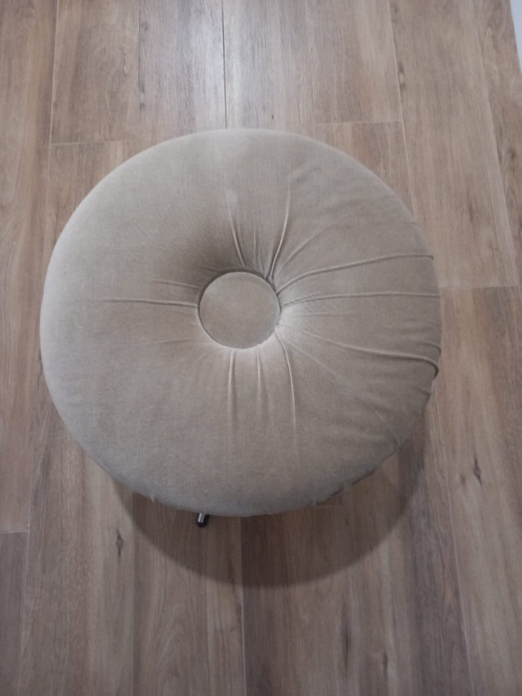 Corduroy Swivel Pouf from Isku, Finland, 1960s for sale at Pamono