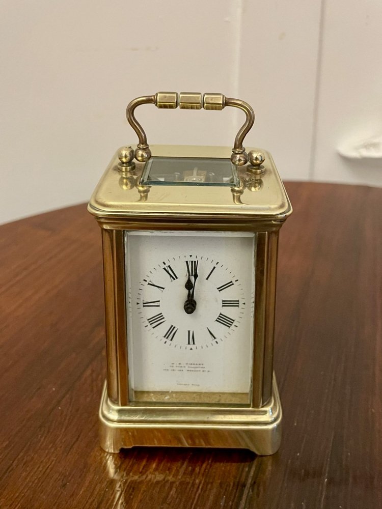 Edwardian Miniature Brass Carriage Clock by J C Vickery, London, 1905 ...