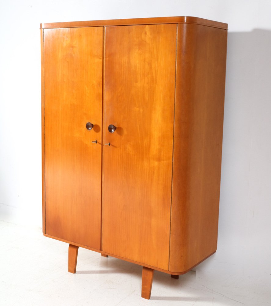 Mid-Century Modern Birch Plywood Armoire by Cor Alons for De Boer Gouda ...