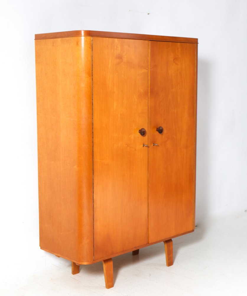 Mid-Century Modern Birch Plywood Armoire by Cor Alons for De Boer Gouda ...