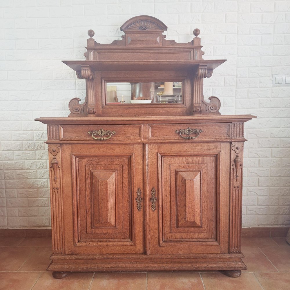 Antique Neo-Baroque Oak Buffet, Netherlands, 1900s for sale at Pamono