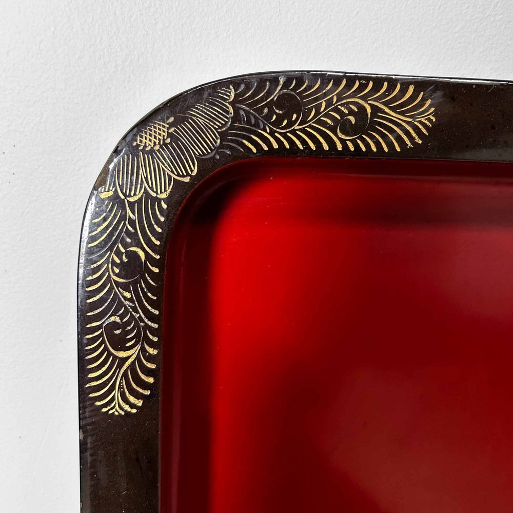 Large Taishō Era Urushi Lacquer Tray, Japan, 1920s for sale at Pamono