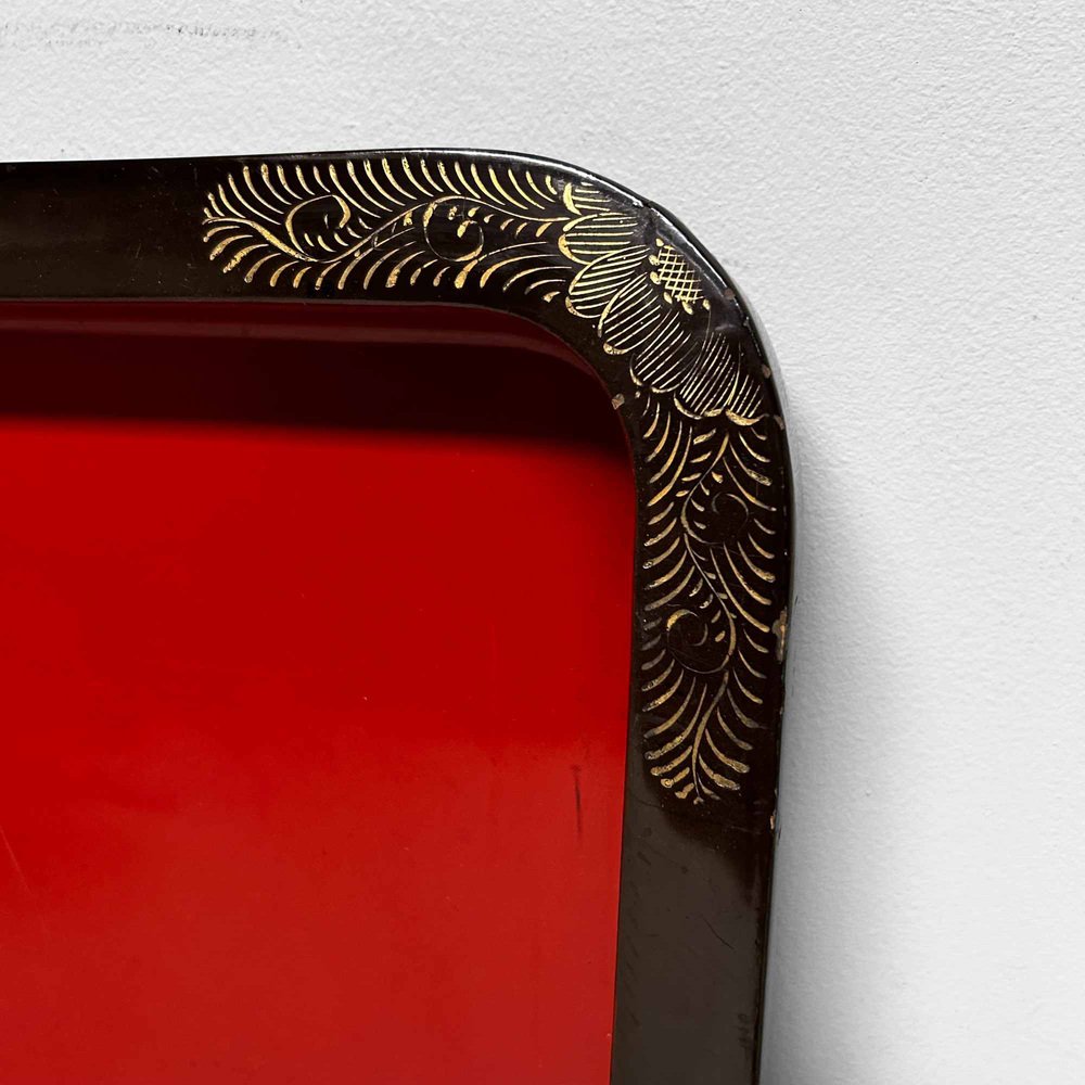 Large Taishō Era Urushi Lacquer Tray, Japan, 1920s for sale at Pamono
