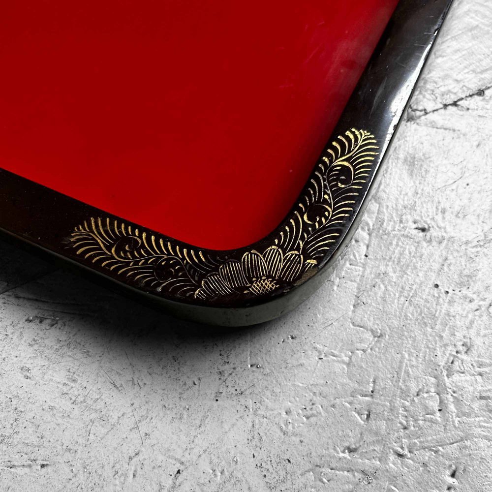 Large Taishō Era Urushi Lacquer Tray, Japan, 1920s for sale at Pamono