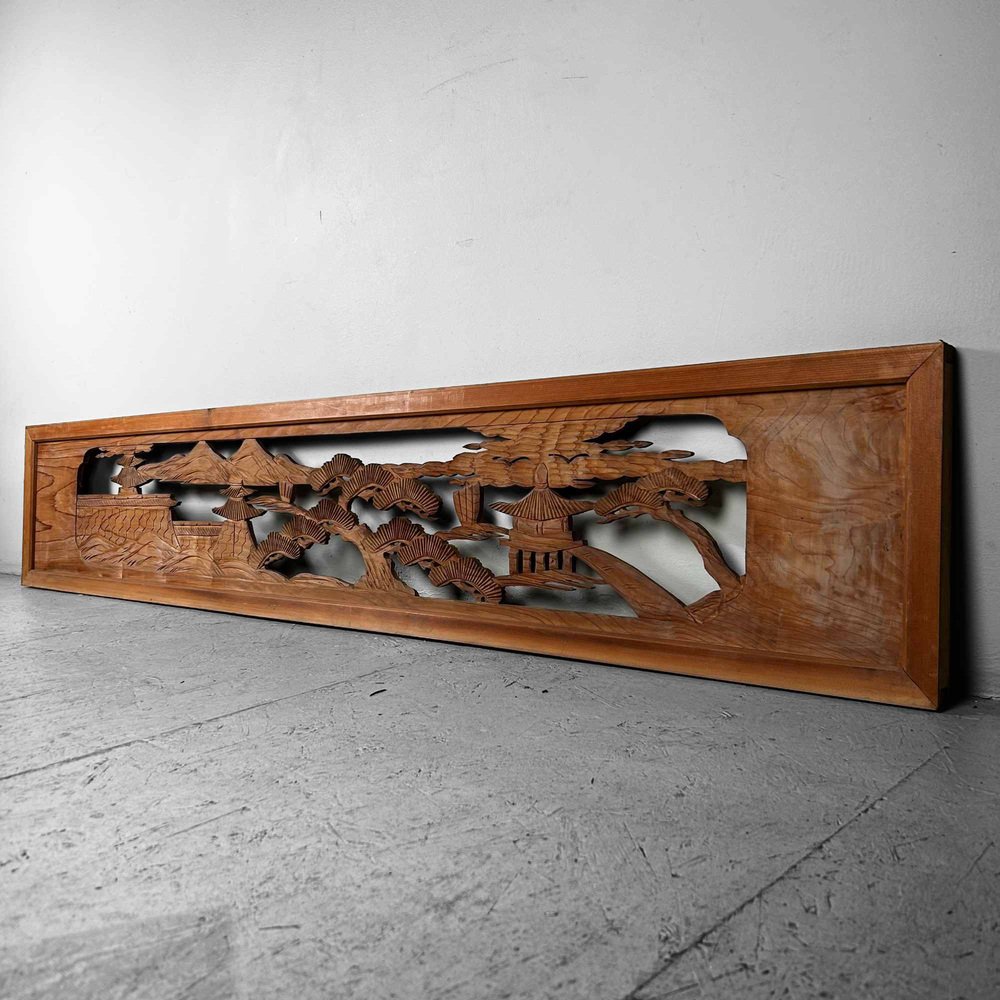 Shōwa Era Ranma Temple Wall Decoration in Wood, Japan, 1960s for sale ...