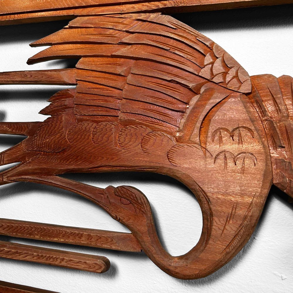 Shōwa Era Ranma Temple Wall Decoration in Wood, Japan, 1950s for sale ...