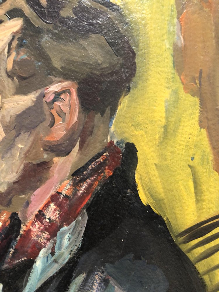 Victor Ruzo, Homme devant la fenêtre, Oil on Cardboard, Framed for sale ...