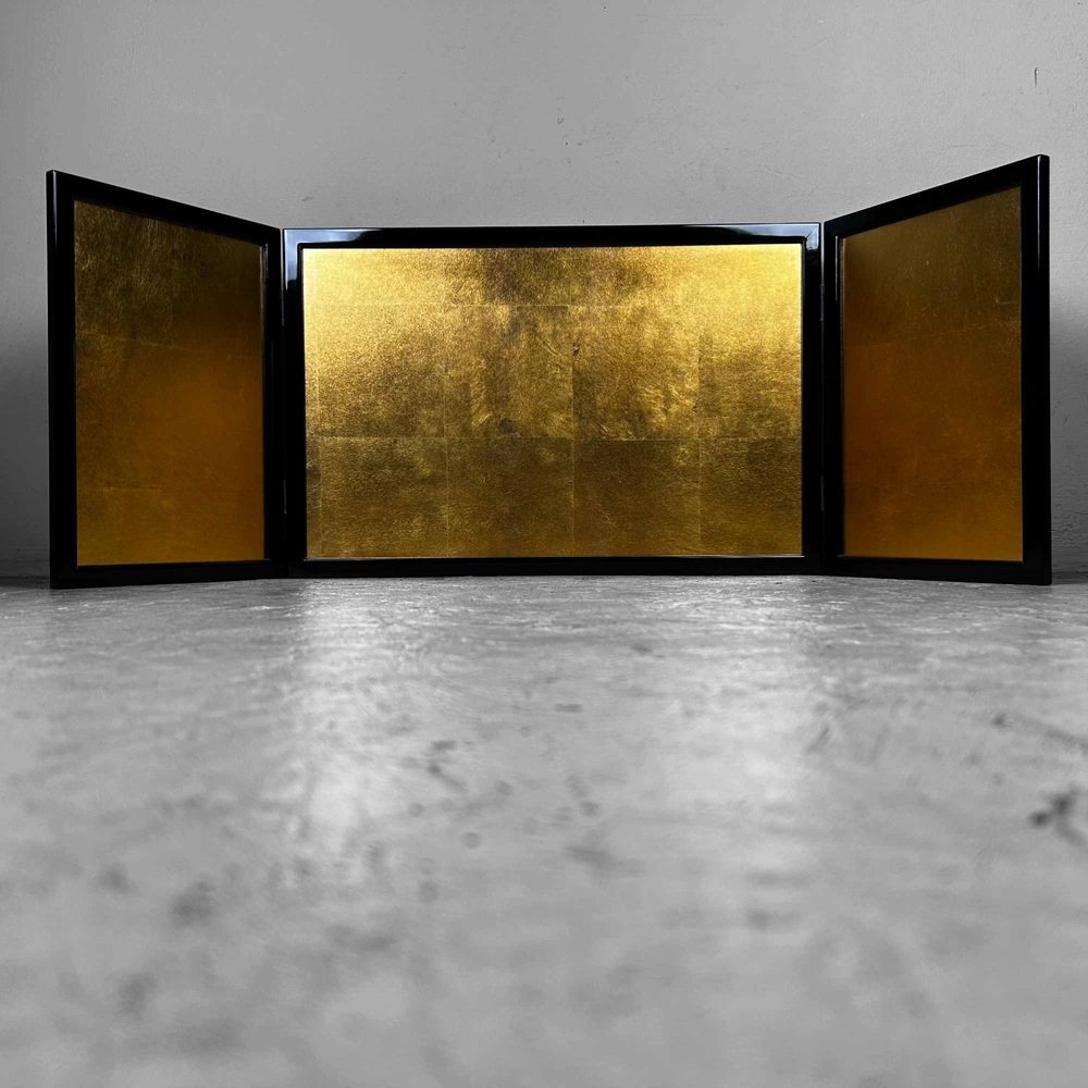 Golden Kanazawa Haku Tea Ceremony Screen, Japan, 1960s for sale at Pamono