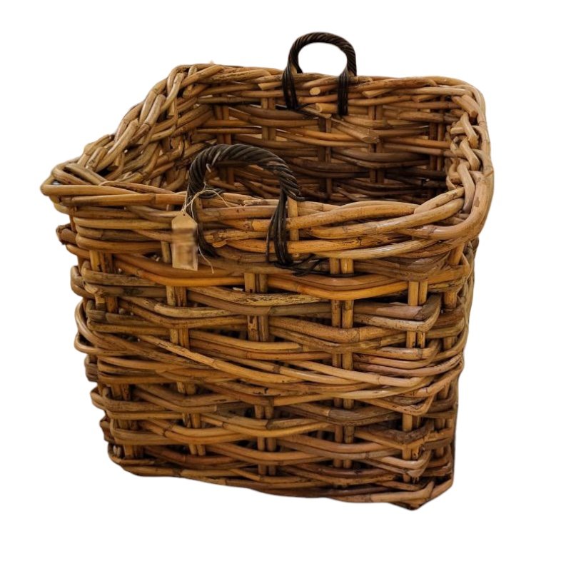 Large Vintage Spanish Wicker Basket for sale at Pamono