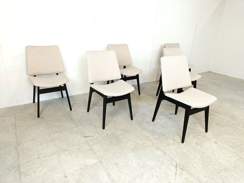 Mid-Century Dining Chairs attributed to Jos De Mey, 1950s, Set of 6 for ...