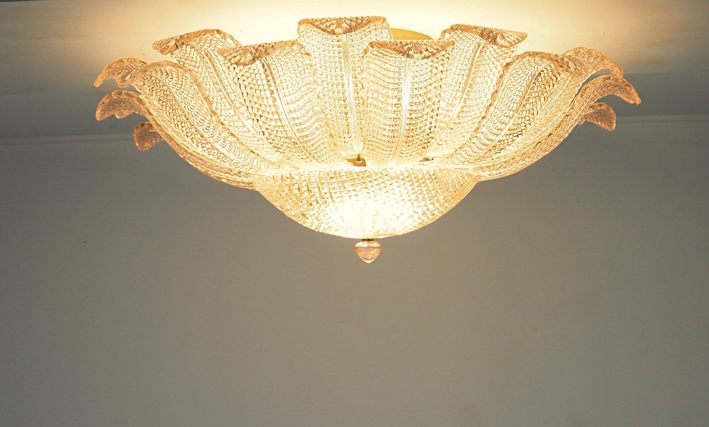 Art Glass Flower Ceiling Lamp in Murano Pink Color, 1990s for sale at ...