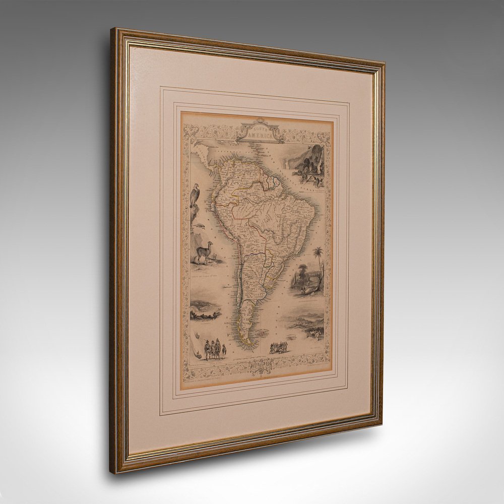 Antique English Lithography Map of South America for sale at Pamono