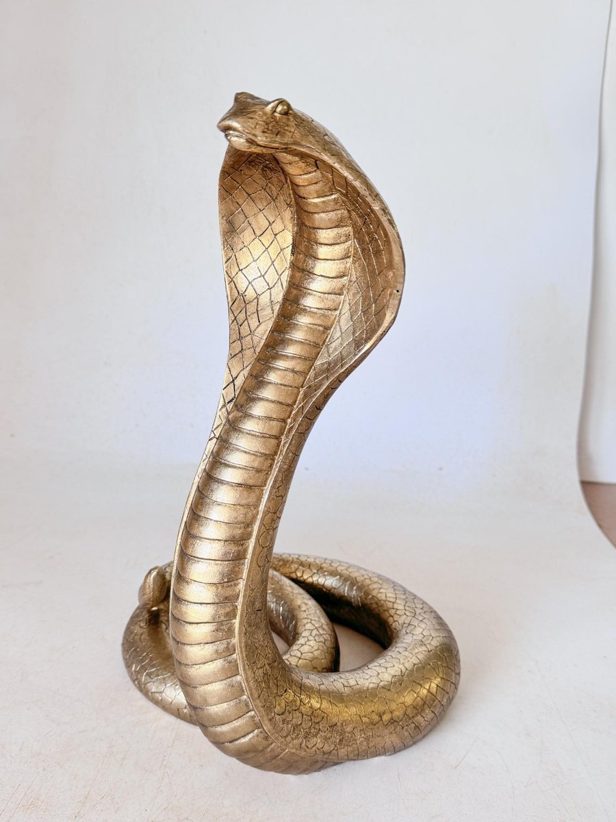 20th Century Snake Resin Gilt Sculpture Standing Cobra, France for sale ...