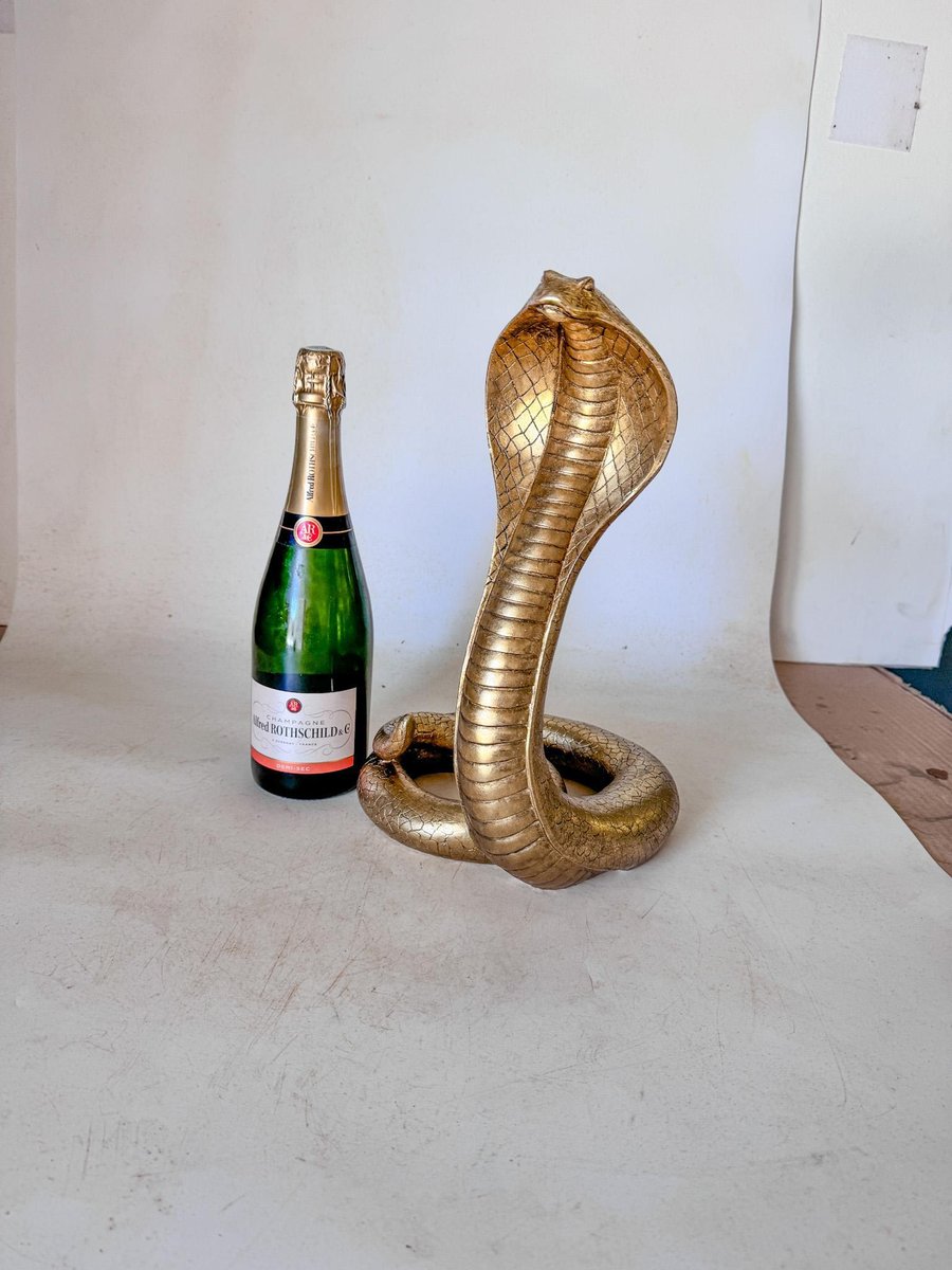 20th Century Snake Resin Gilt Sculpture Standing Cobra, France for sale ...