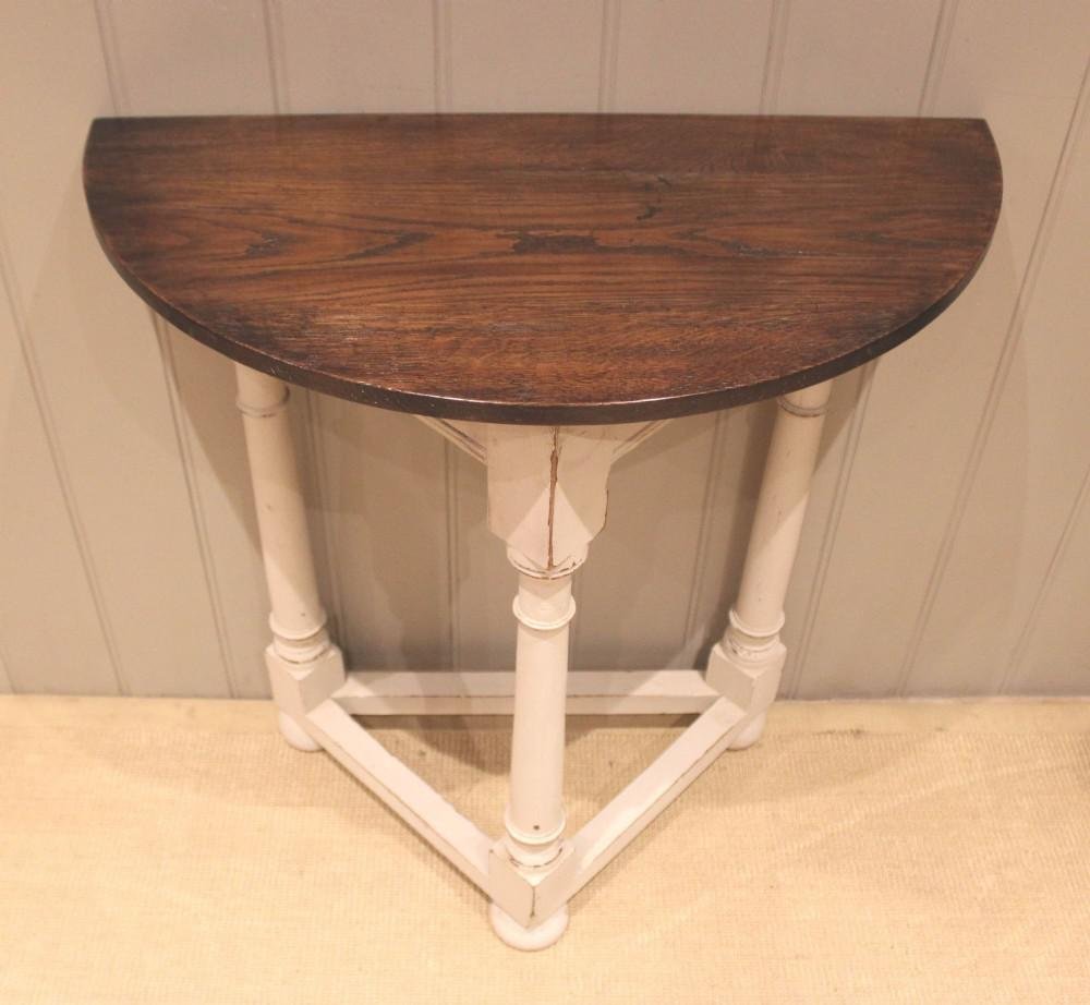 Oak Demi Lune Side Table, 1920s for sale at Pamono