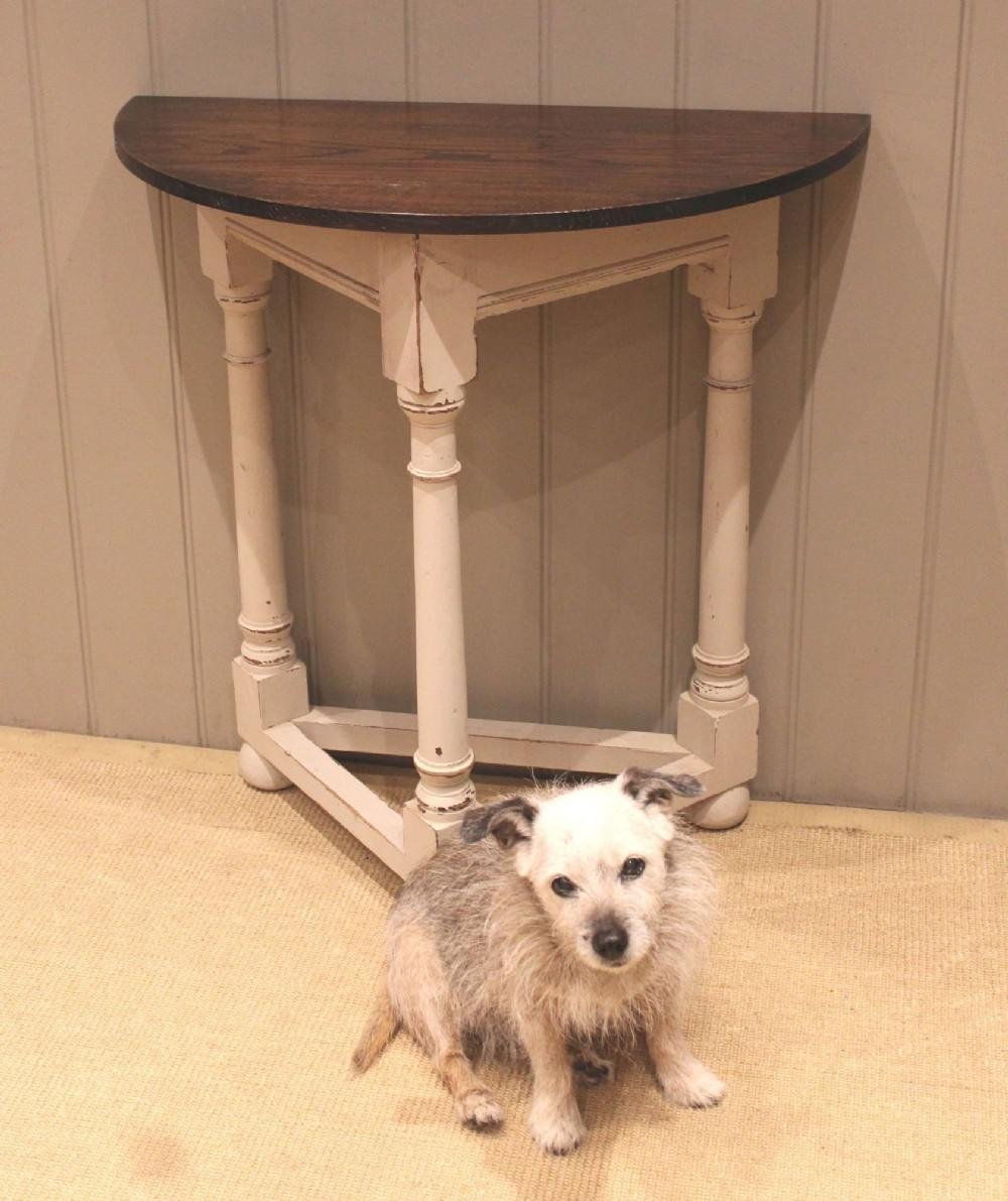 Oak Demi Lune Side Table, 1920s for sale at Pamono